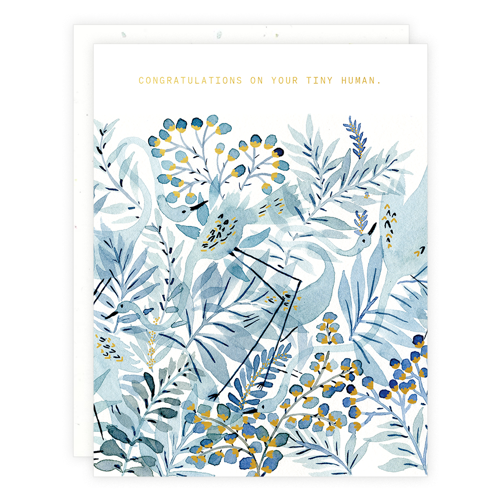 Bluebirds Card (new baby) – hoste